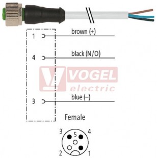 7000-12181-2330700 konektor M12/3-pin/zás/přímý - kabel ŠE PUR do ...