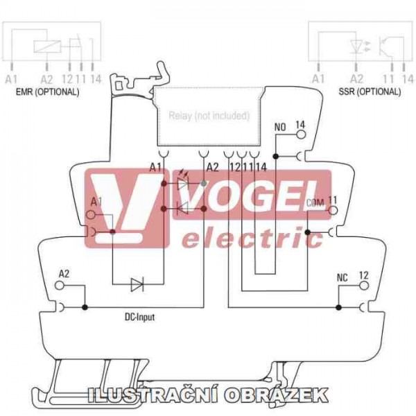 TRZ 24VUC 1CO EMPTY patice 1xpřep., pružin.svorky, bez SSR relé, šířka 6,4mm (1123380000 ...