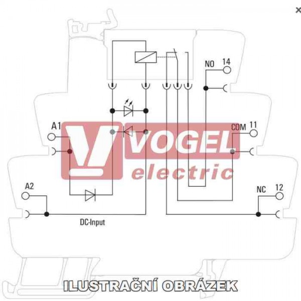 TRS 24VDC 1CO AU paticové relé, 1 přepínací kontakt, 6A/250VAC/DC, LED zelená, ochr. dioda ...
